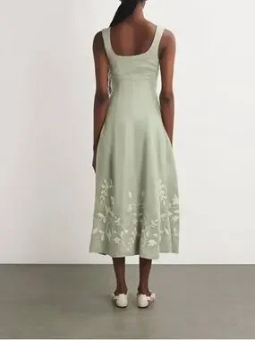 Lug Von Siga | Dresses | Lug Von Siga Linen Embroidered Mila Midi Dress ...